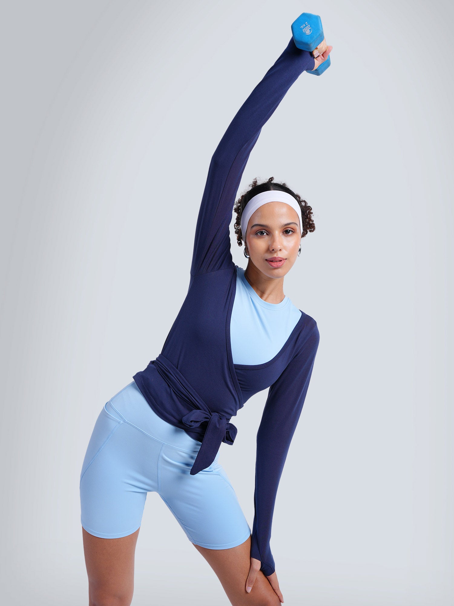Navy Cotton Wrap Top – CAVA Athleisure Pvt Ltd
