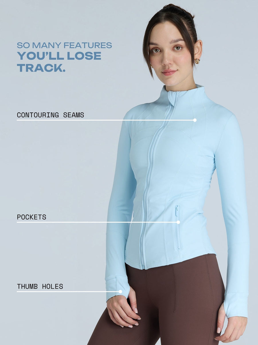 Sky Blue Contour Jacket – CAVA Athleisure Pvt Ltd