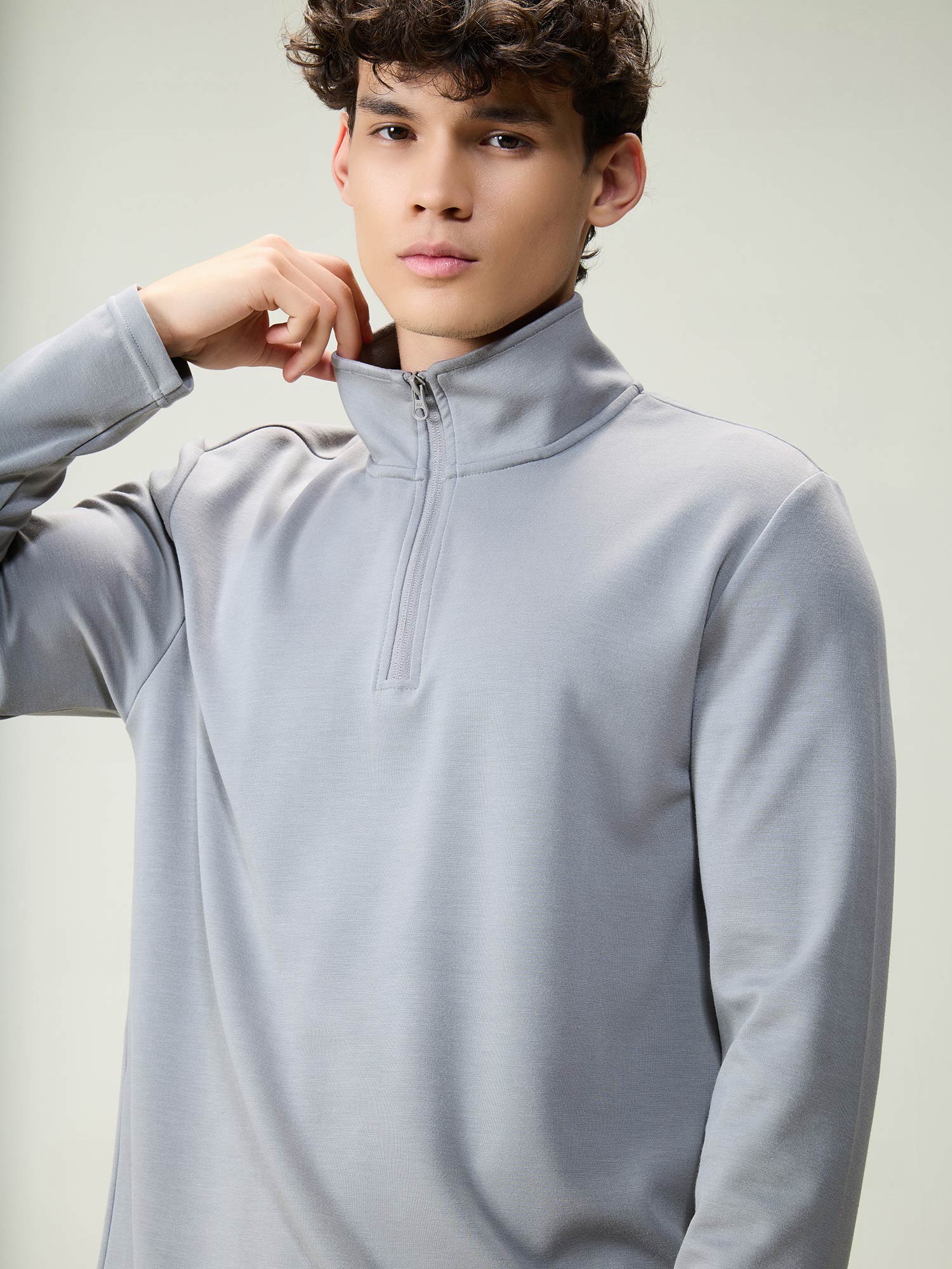 Grey Modal Quarter Zip – CAVA Athleisure Pvt Ltd